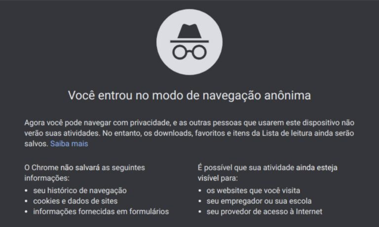 O modo anônimo é mais seguro do que a navegação normal na Internet?